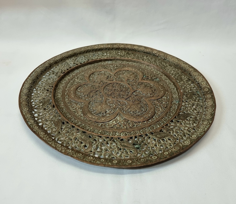 Antique Kashmiri Tray - an Attractive Antique Northern Indian Copper ...