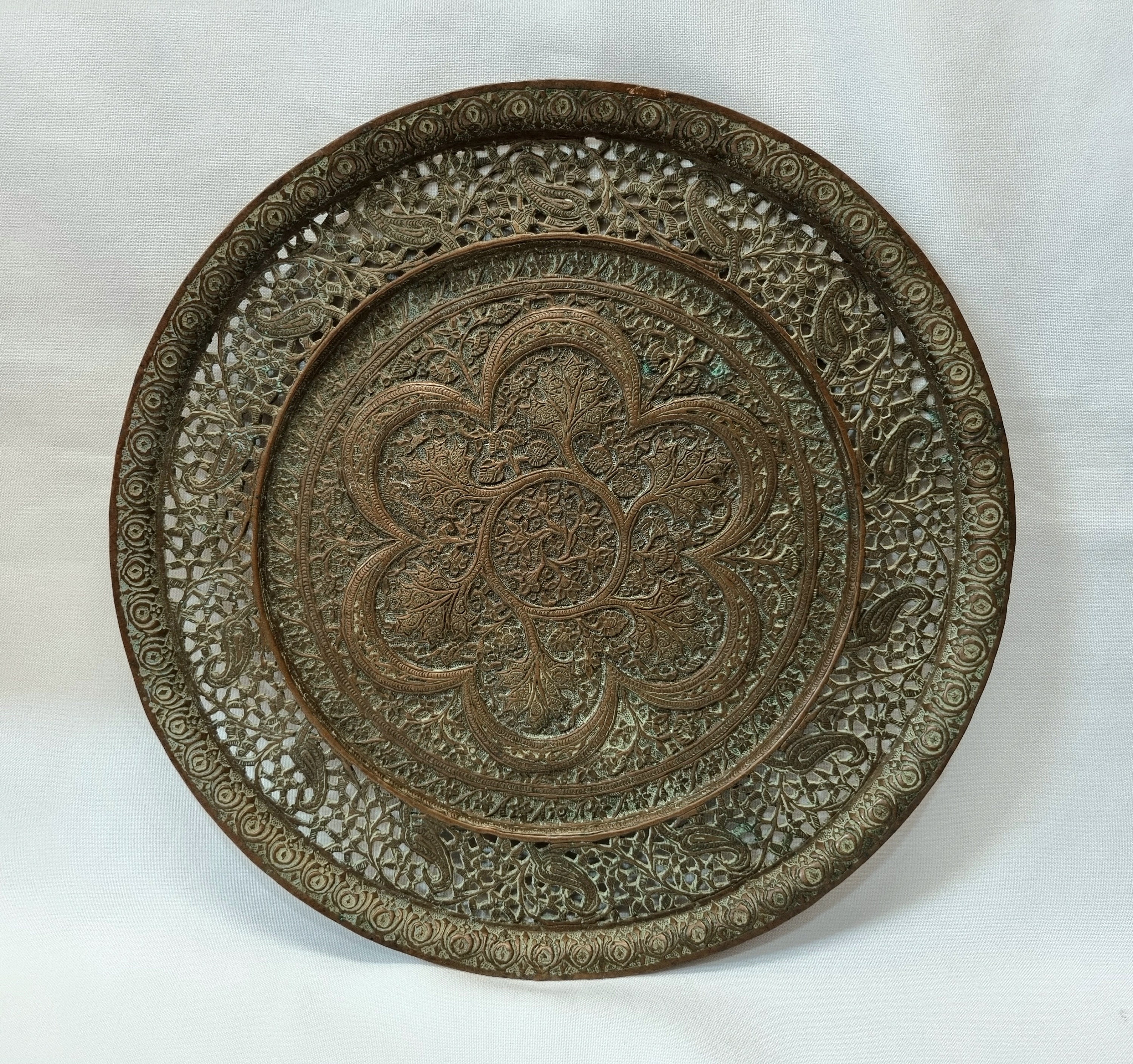 Antique Kashmiri Tray - an Attractive Antique Northern Indian Copper ...