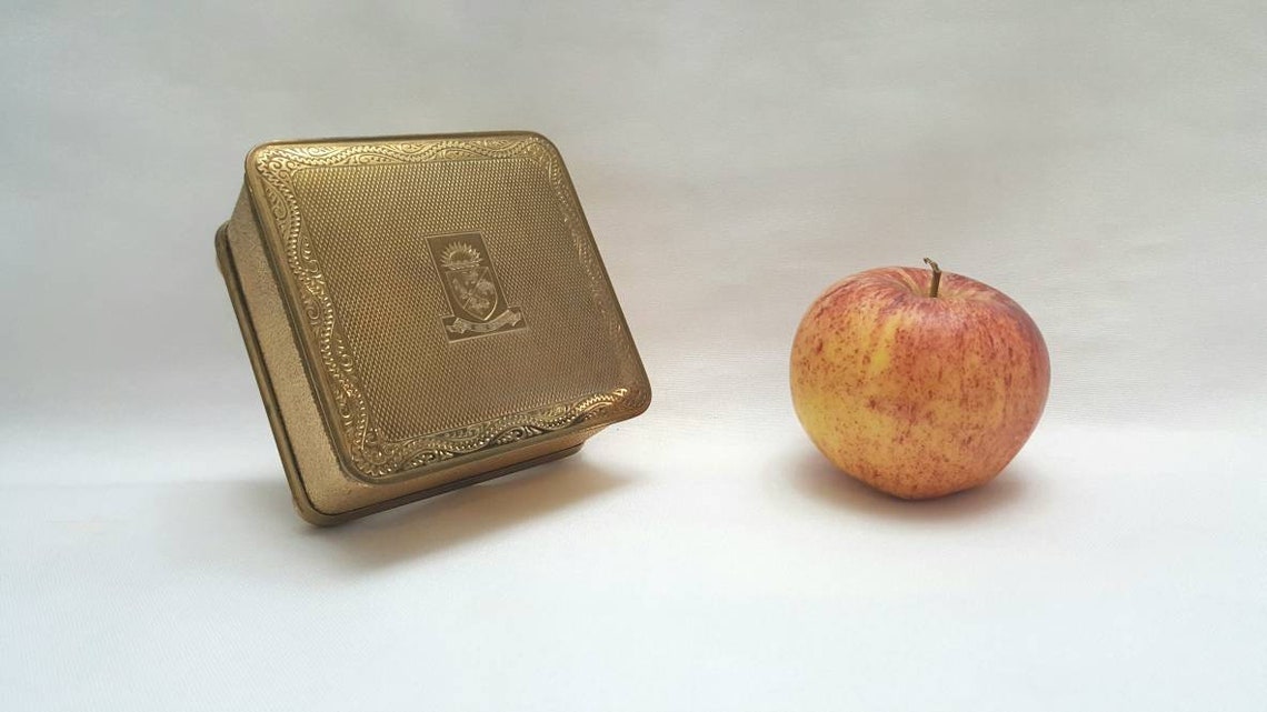 P&O Trinket Box, a 1950's Gilt Metal Trinket Box With Purple Velvet ...