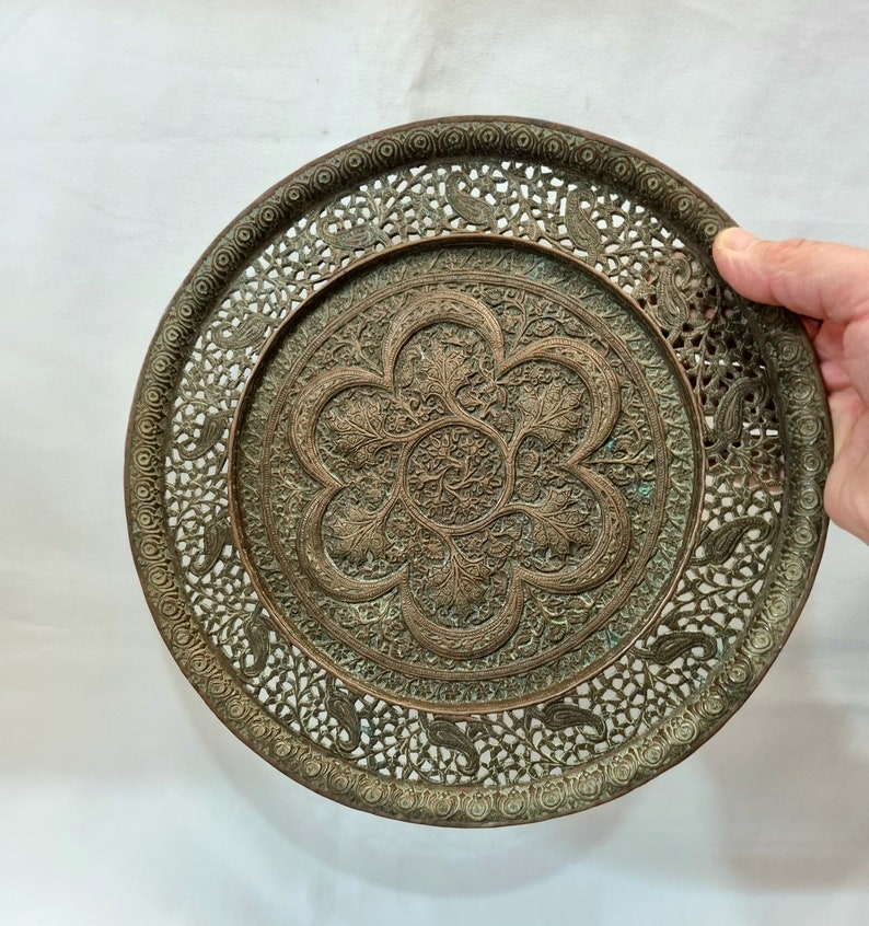 Antique Kashmiri Tray - an Attractive Antique Northern Indian Copper ...