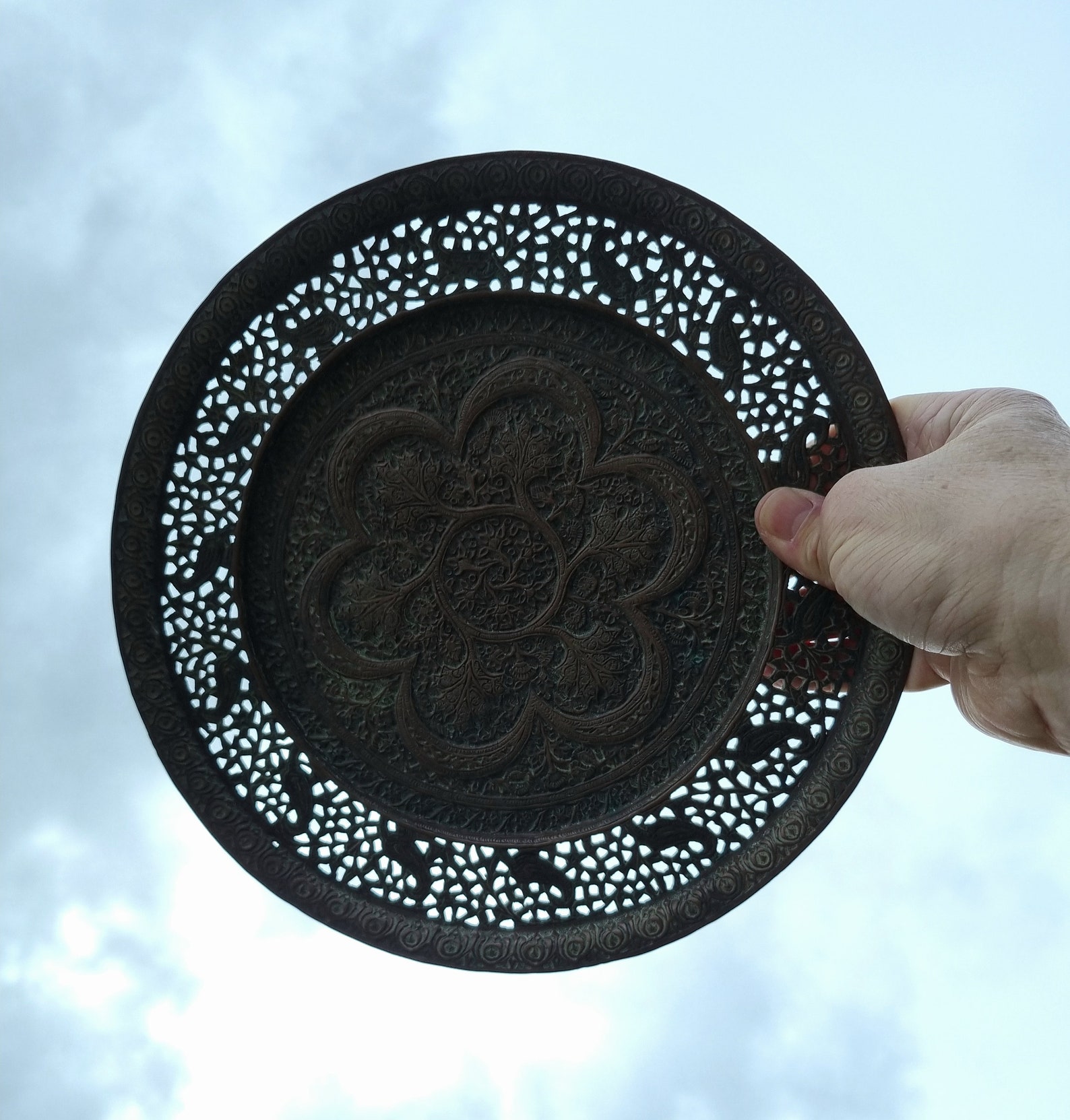 Antique Kashmiri Tray - an Attractive Antique Northern Indian Copper ...