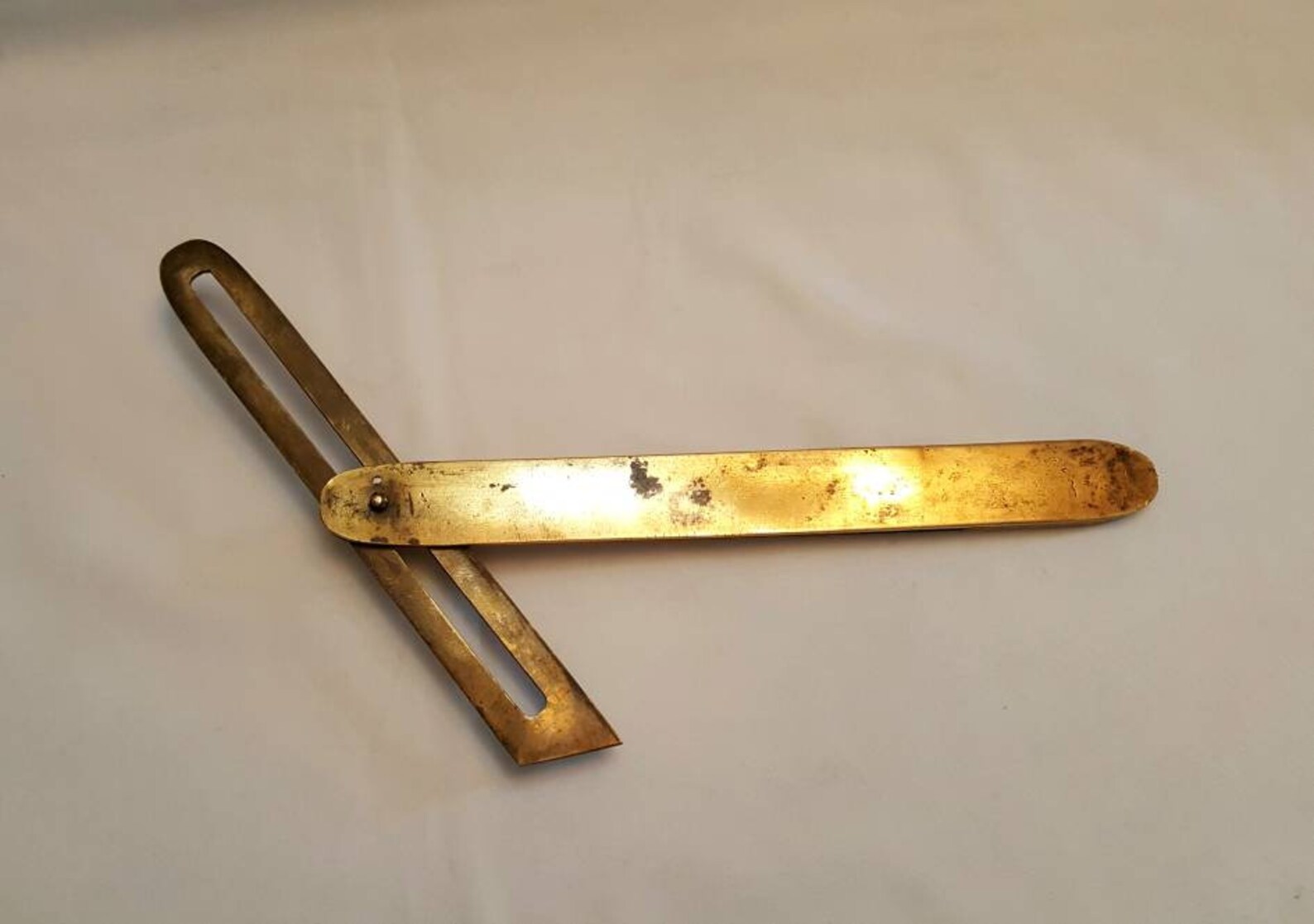 Antique Sliding Bevel a Rare Early Antique Solid Brass - Etsy