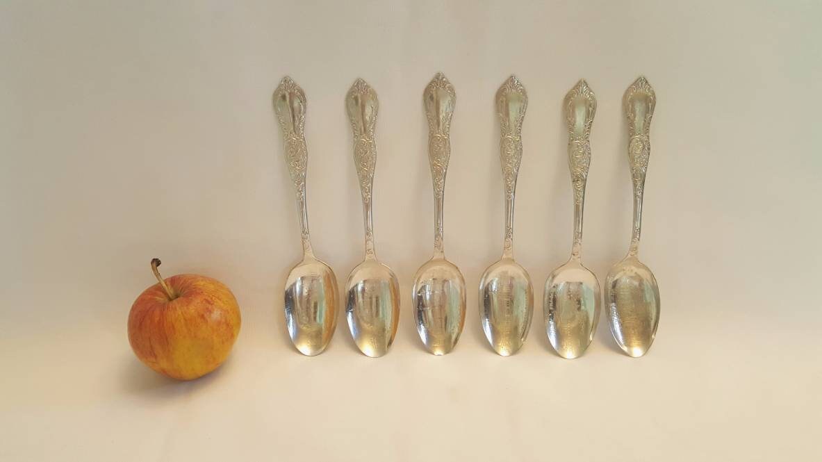 6 Silver Plated Spoons - a Set of Six American Silver Plated Tea Spoons ...