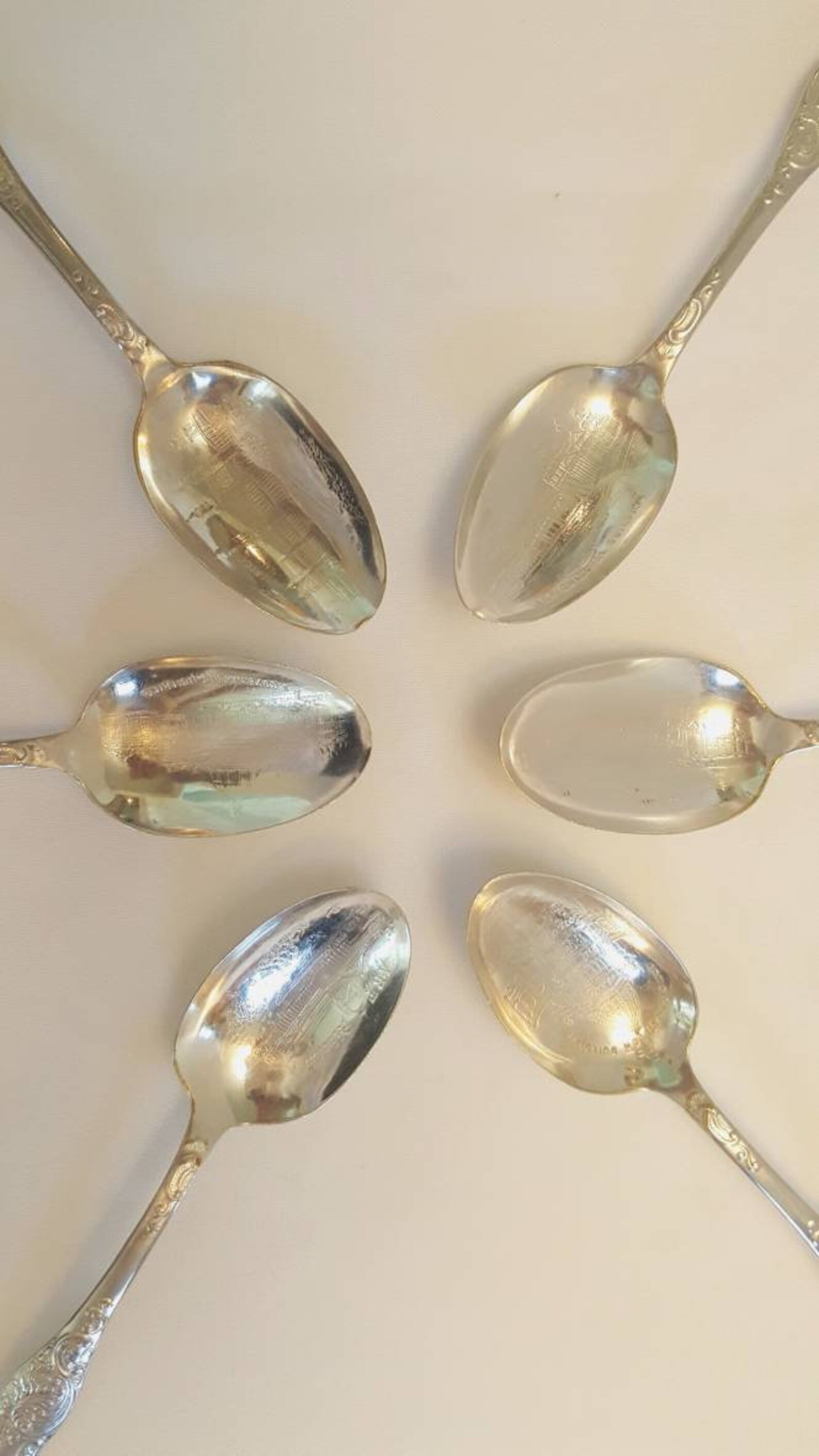 6 Silver Plated Spoons - a Set of Six American Silver Plated Tea Spoons ...
