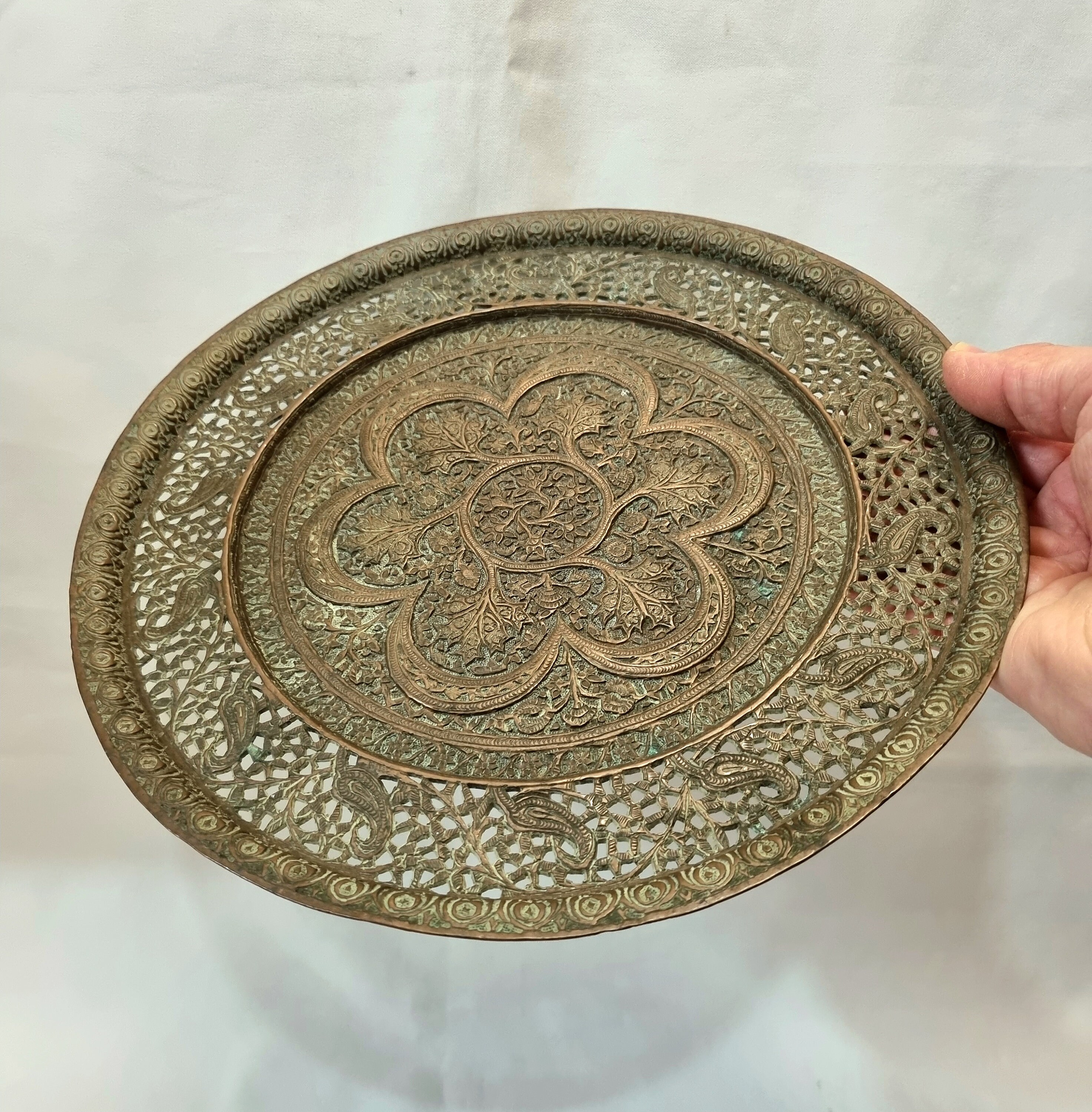 Antique Kashmiri Tray - an Attractive Antique Northern Indian Copper ...