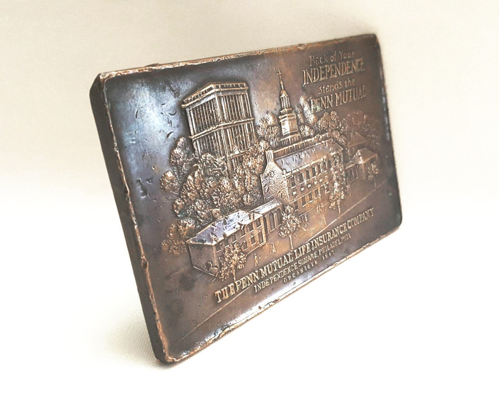 Antique Bronze Paperweight Advertising Piece Made for the | Etsy