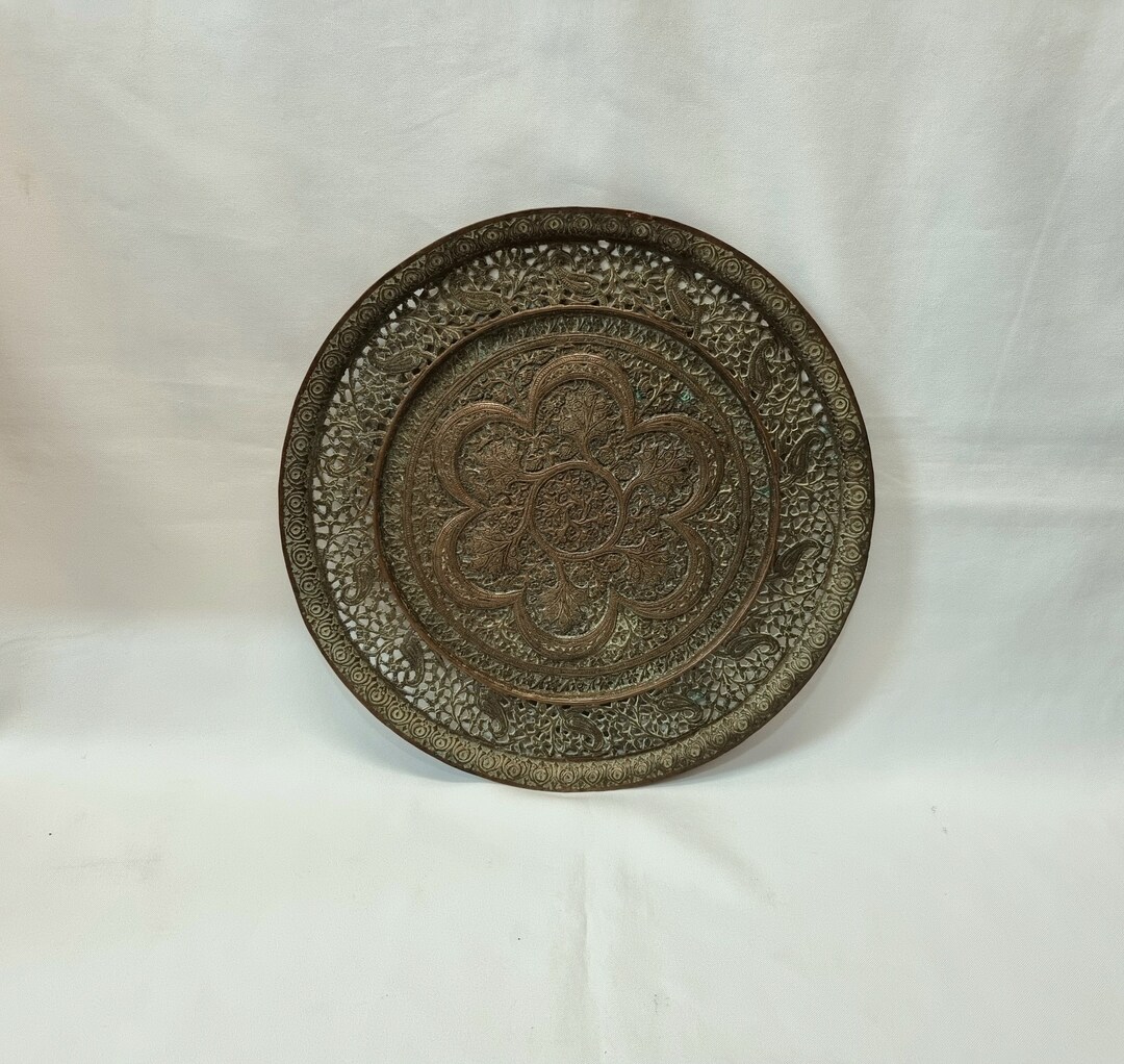 Antique Kashmiri Tray - an Attractive Antique Northern Indian Copper ...