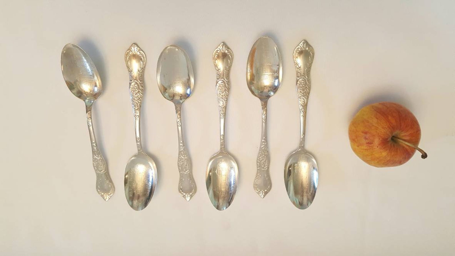 6 Silver Plated Spoons - a Set of Six American Silver Plated Tea Spoons ...