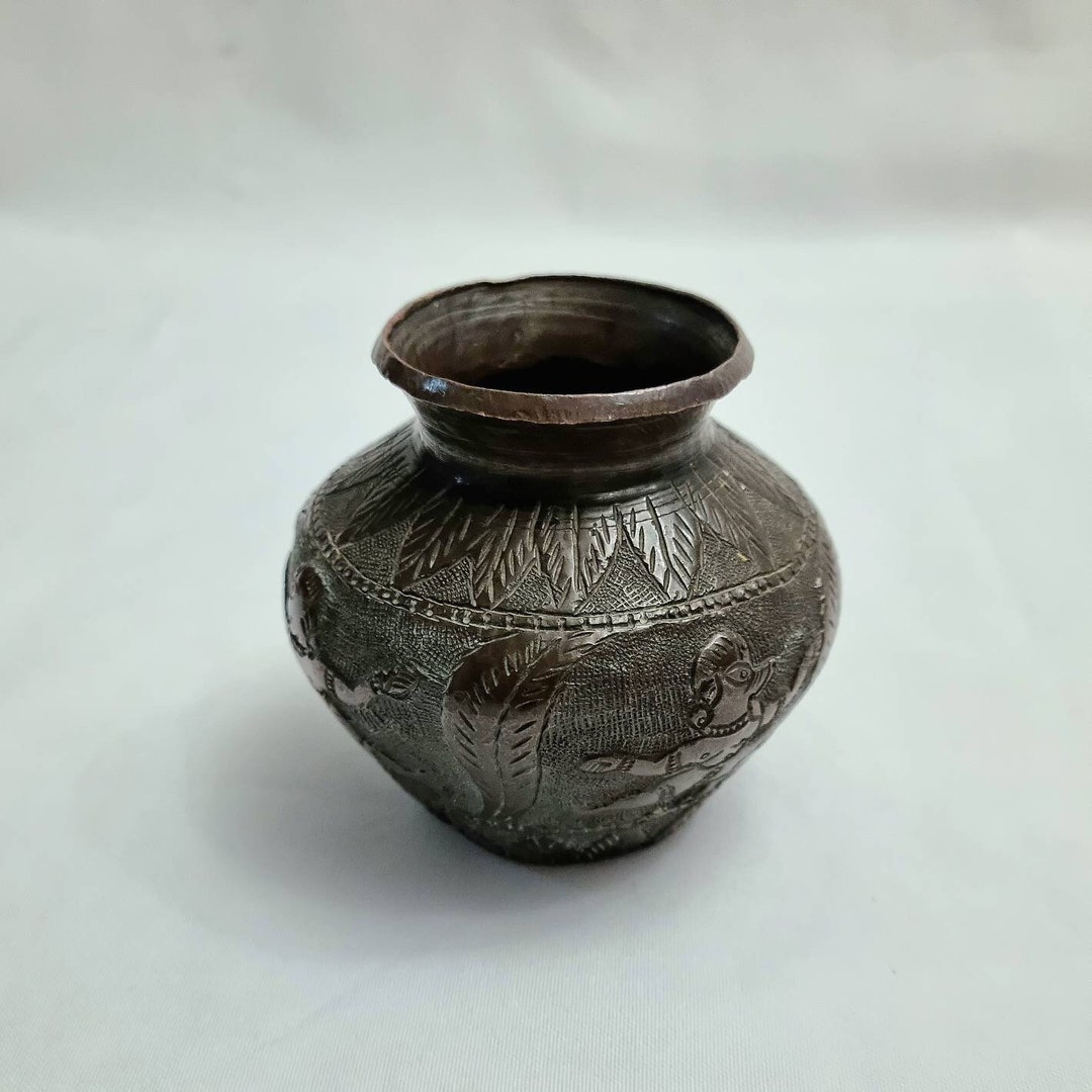 Antique Copper Lota - a South Asian Indian Miniature Copper Lota Vessel ...
