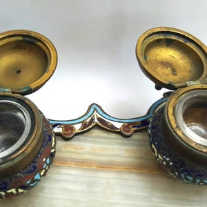 French Enamel Inkstand - a 19th Century Champleve Enamel and Ormolu ...