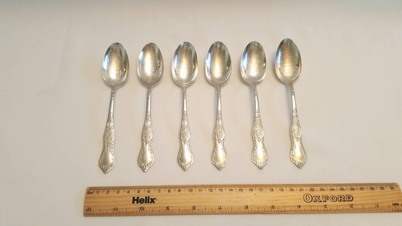6 Silver Plated Spoons - a Set of Six American Silver Plated Tea Spoons ...