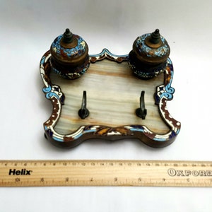 French Enamel Inkstand - a 19th Century Champleve Enamel and Ormolu ...