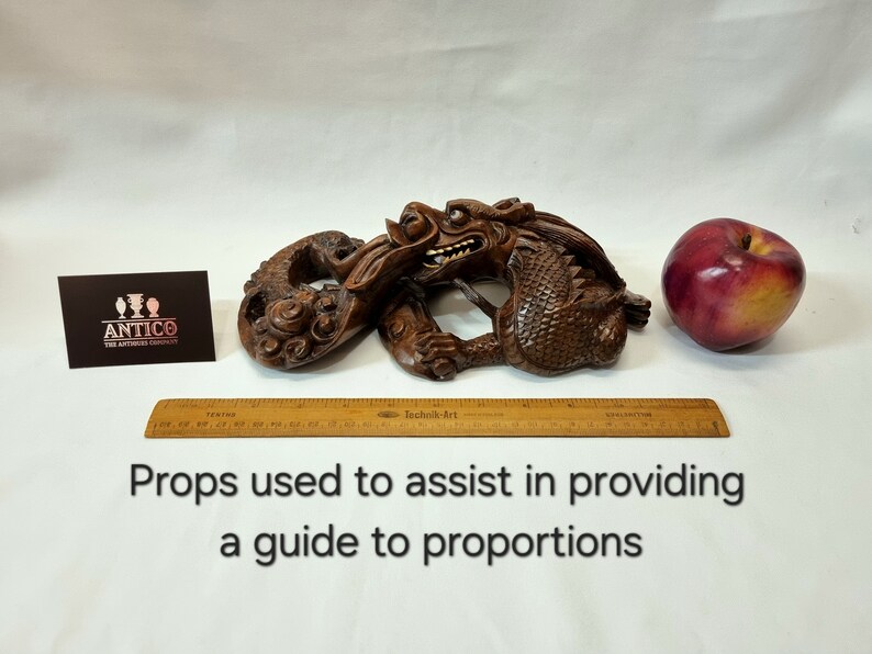 Antique Dragon Figurine - an Attractive Hand Carved Hardwood Chinese ...