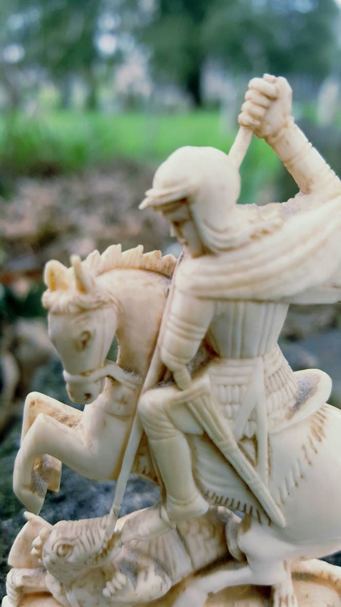 Vintage Mid Century Saint George and The Dragon Figuri - munimoro.gob.pe