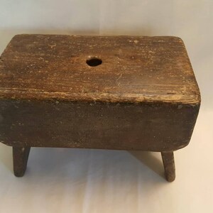 Antique pine footstool a simple country style rustic pine | Etsy