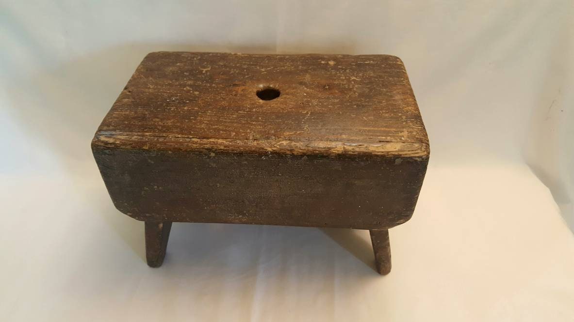 Antique pine footstool a simple country style rustic pine | Etsy