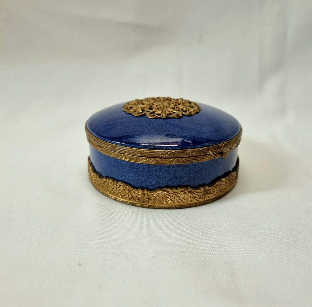 Antique French Box - a Fine Quality Antique Mottled Cobalt Blue ...