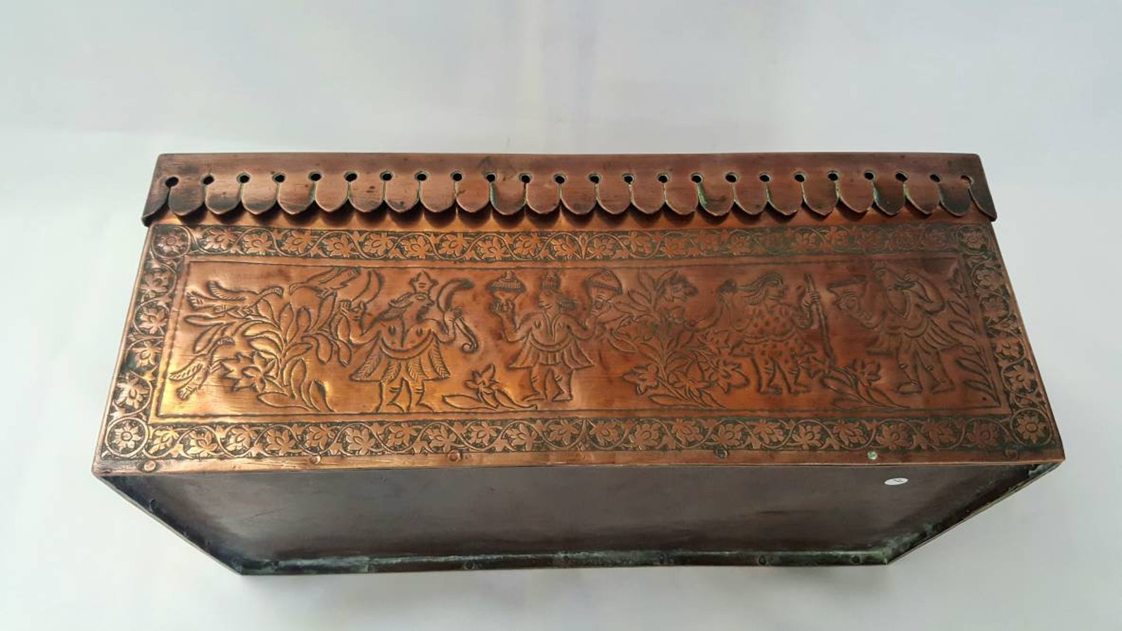 Antique Indian Copper Box an Unusual Large Rectangular - Etsy
