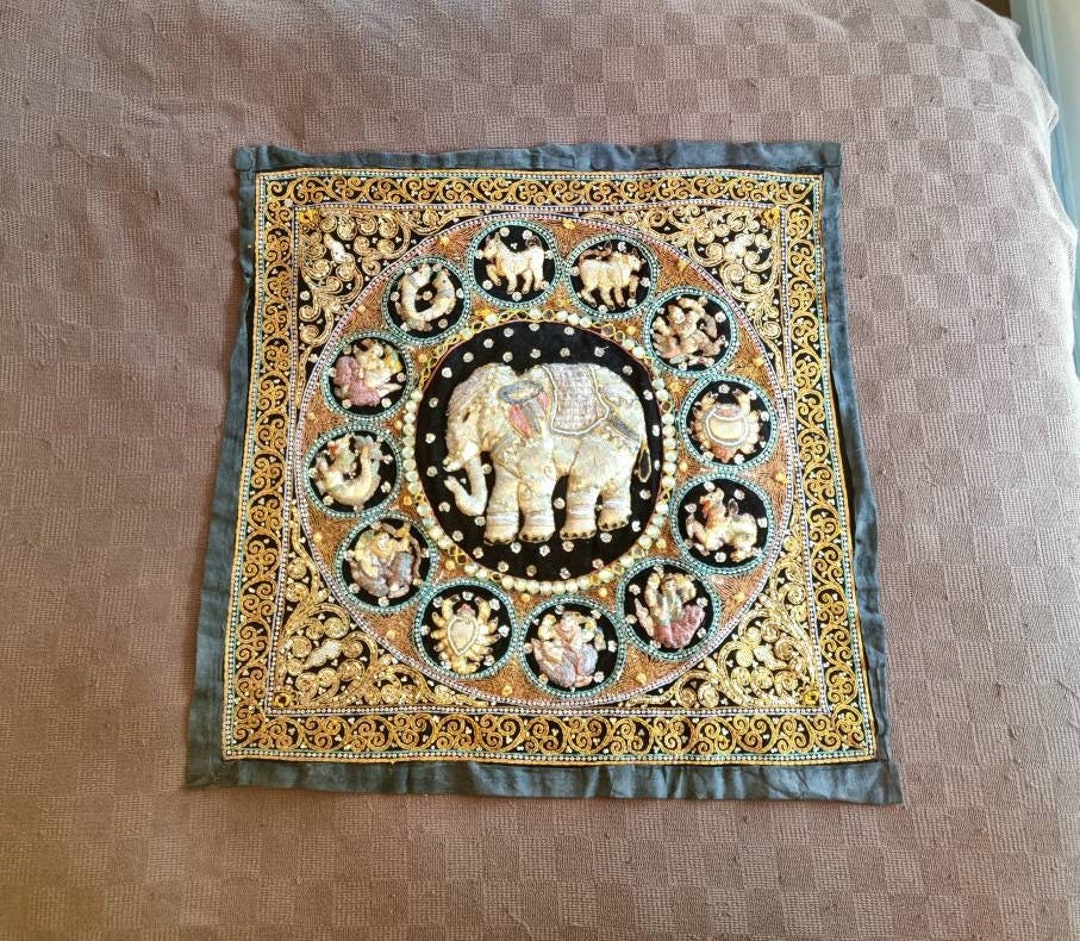 Vintage Burmese Kalaga - a Mid 20th Century Embroidered, Padded and ...