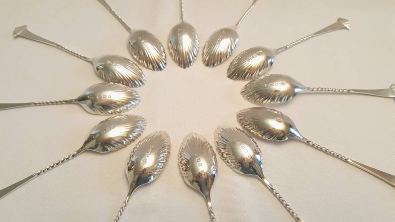 Twelve Silver Spoons an Attractive Edwardian Set of 12 | Etsy