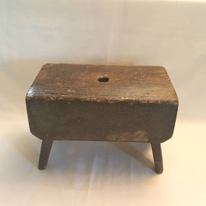 Antique pine footstool a simple country style rustic pine | Etsy