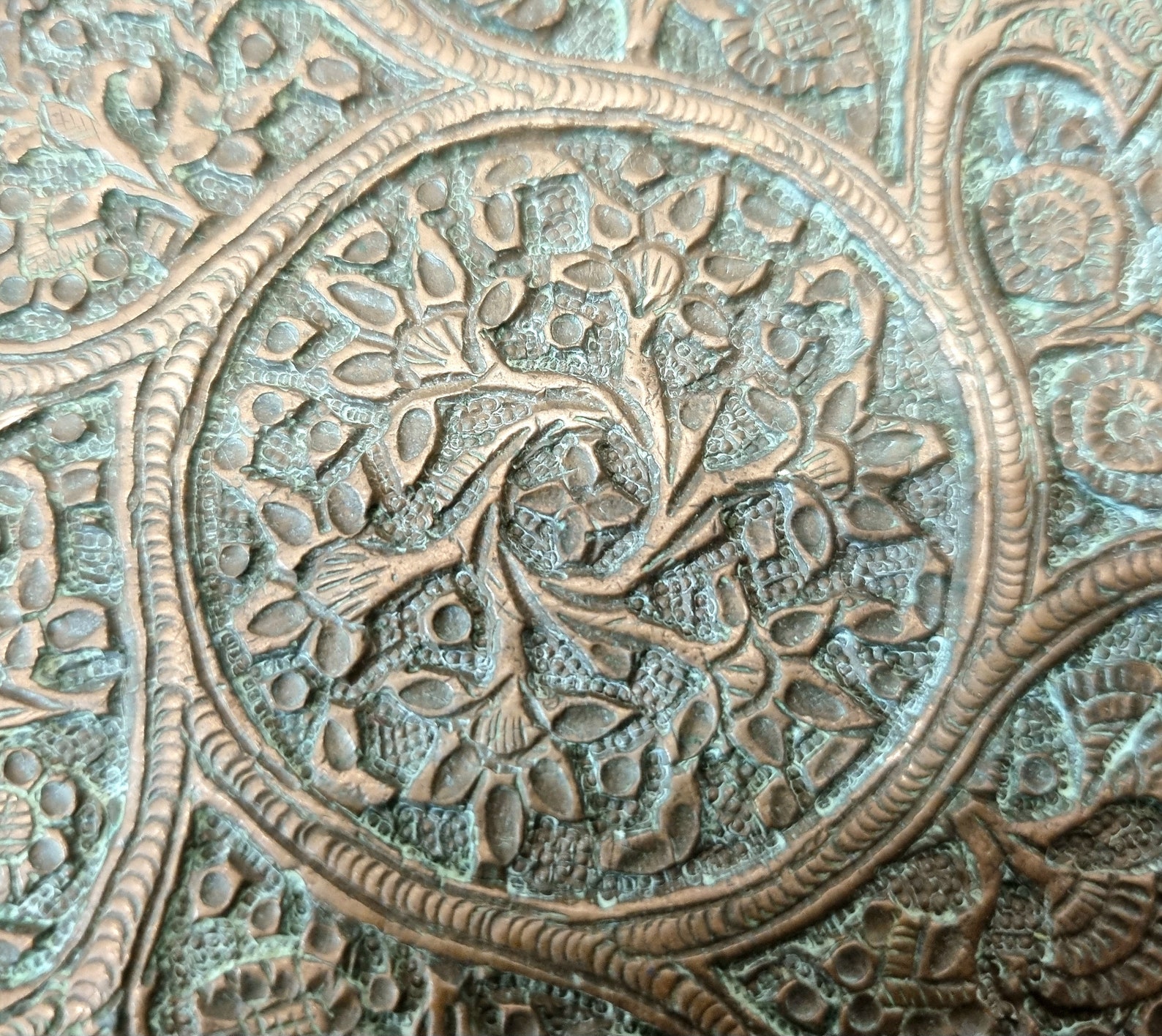 Antique Kashmiri Tray - an Attractive Antique Northern Indian Copper ...