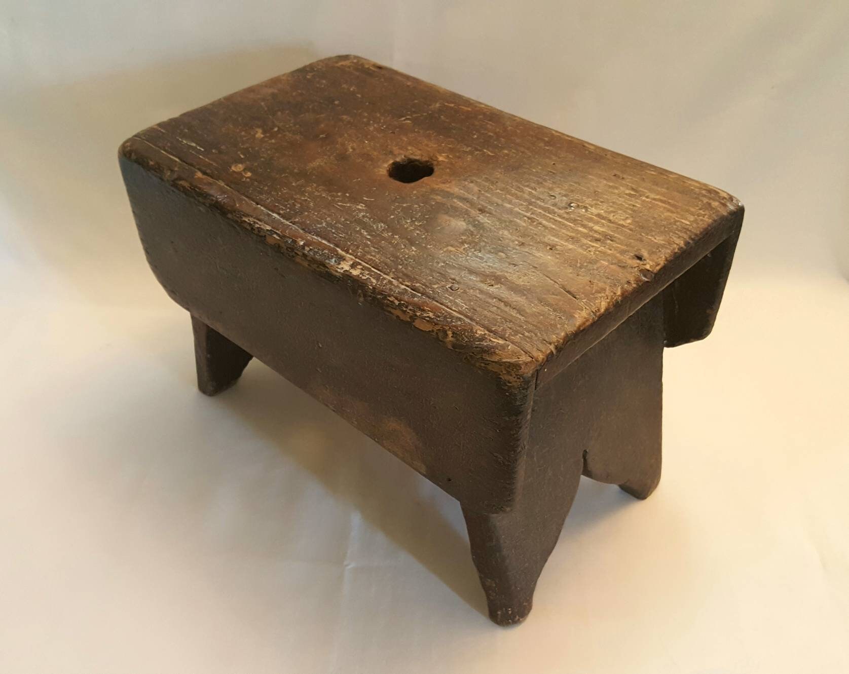 Antique pine footstool a simple country style rustic pine | Etsy