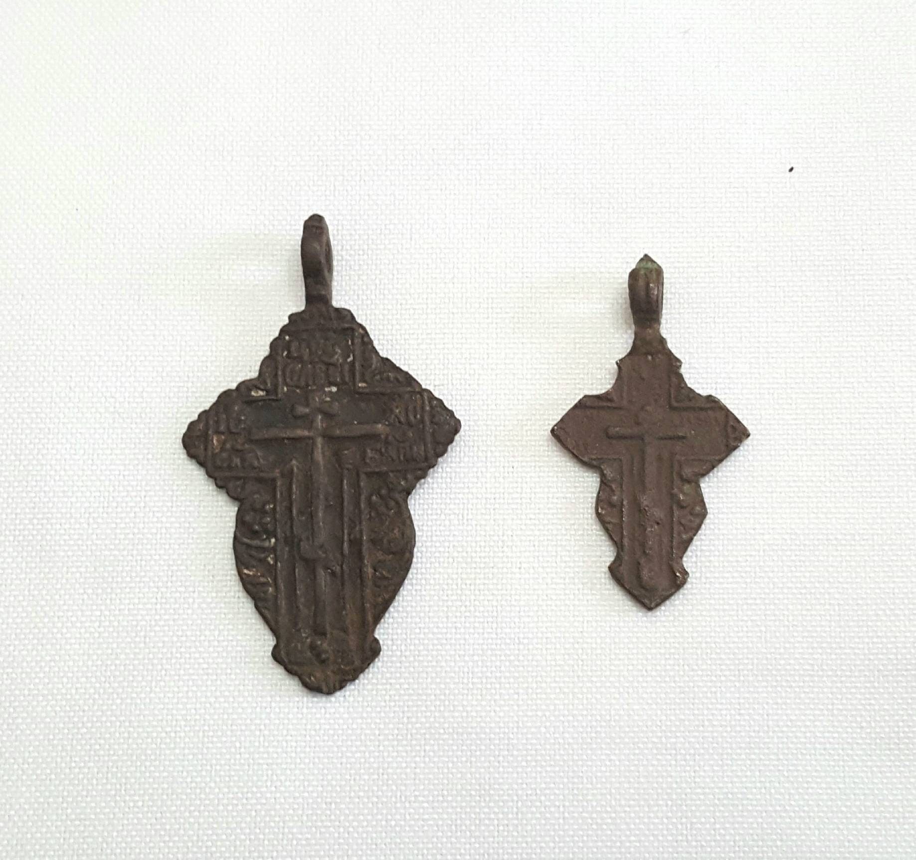 Ancient Cross Pendants Two Antique Greek Orthodox Roman | Etsy
