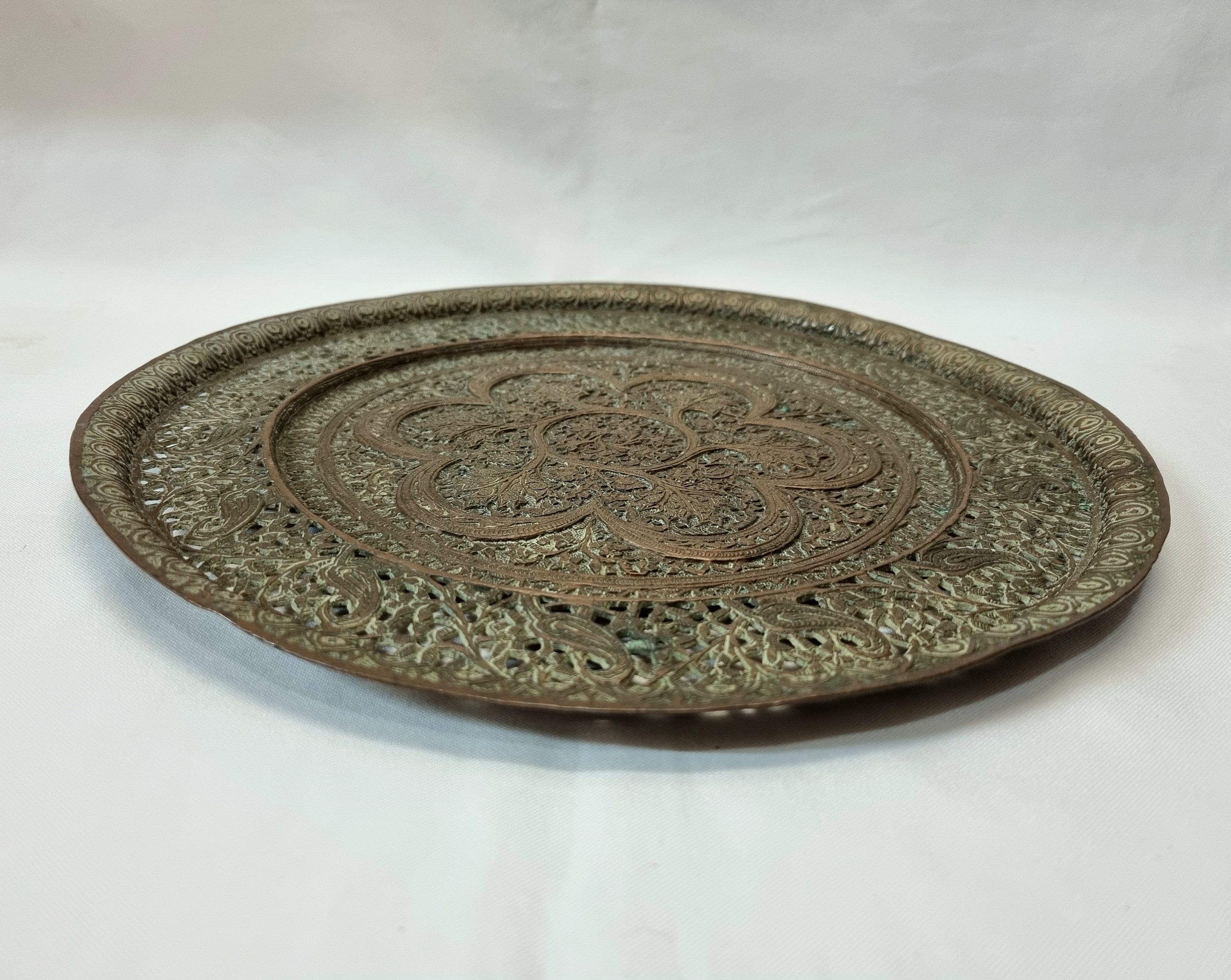 Antique Kashmiri Tray - an Attractive Antique Northern Indian Copper ...