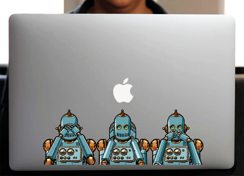 Pegatina para Macbook o PC los 3 robots no ver nada | Etsy
