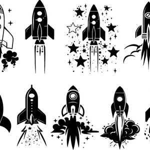 Rocket Bundle Svg, Space Svg, Rocket Ship Svg, Rocket PNG Bundle ...