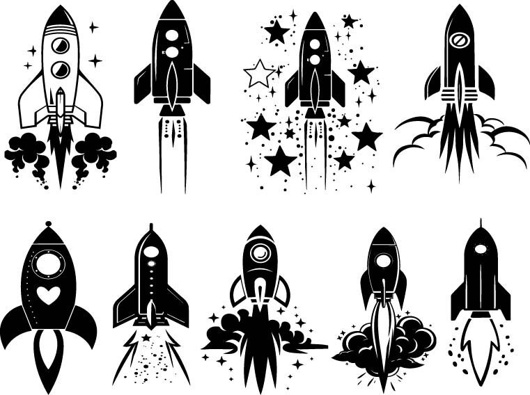 Rocket Bundle Svg, Space Svg, Rocket Ship Svg, Rocket PNG Bundle ...