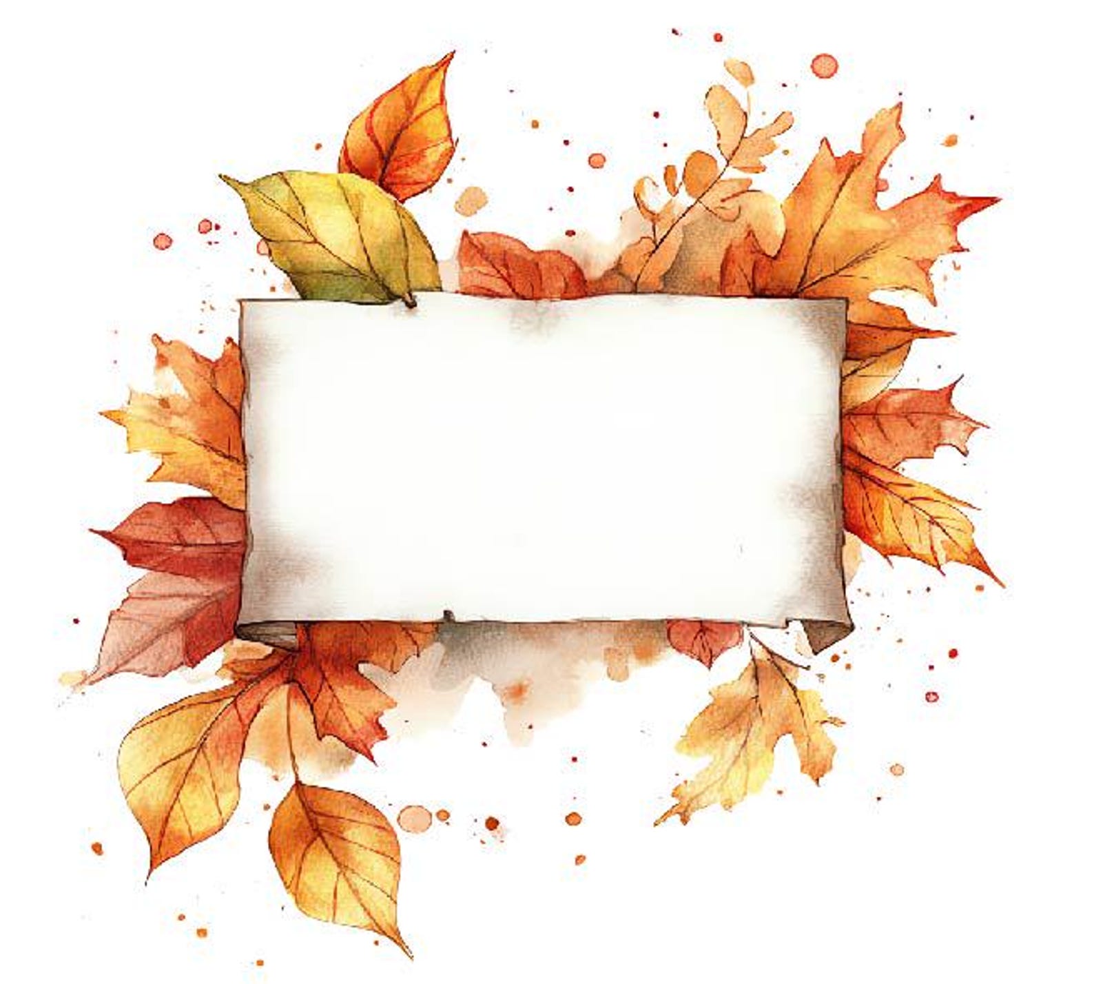 Watercolor Fall Frame Clipart, Watercolor Autumn Frame, Autumn Frames ...