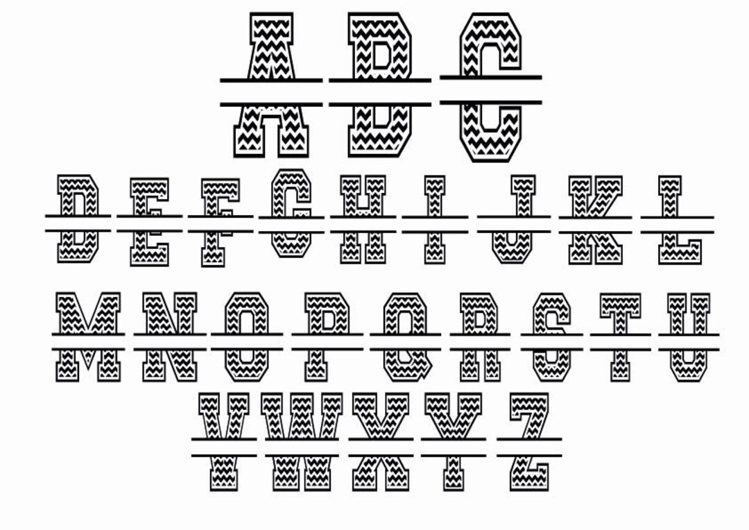 CHEVRON FONT SVG , Chevron Font Split Svg , Monogram Chevron Svg ...