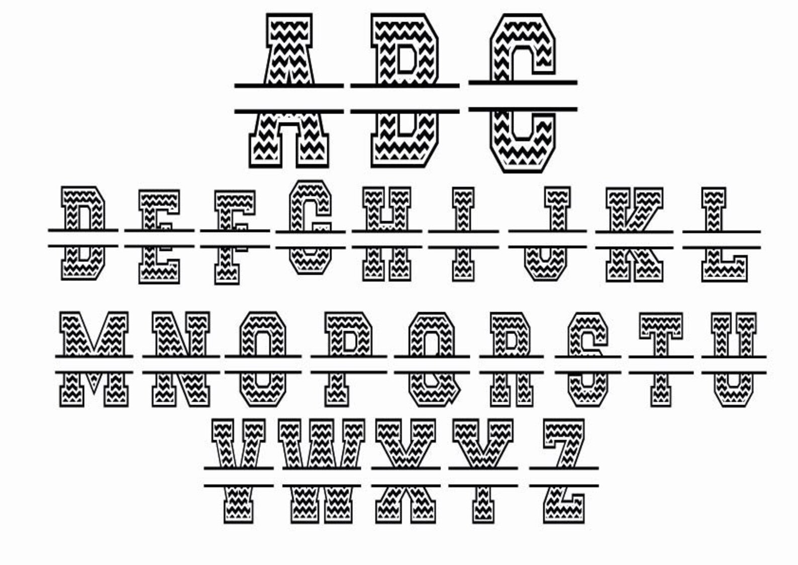 CHEVRON FONT SVG , Chevron Font Split Svg , Monogram Chevron Svg ...