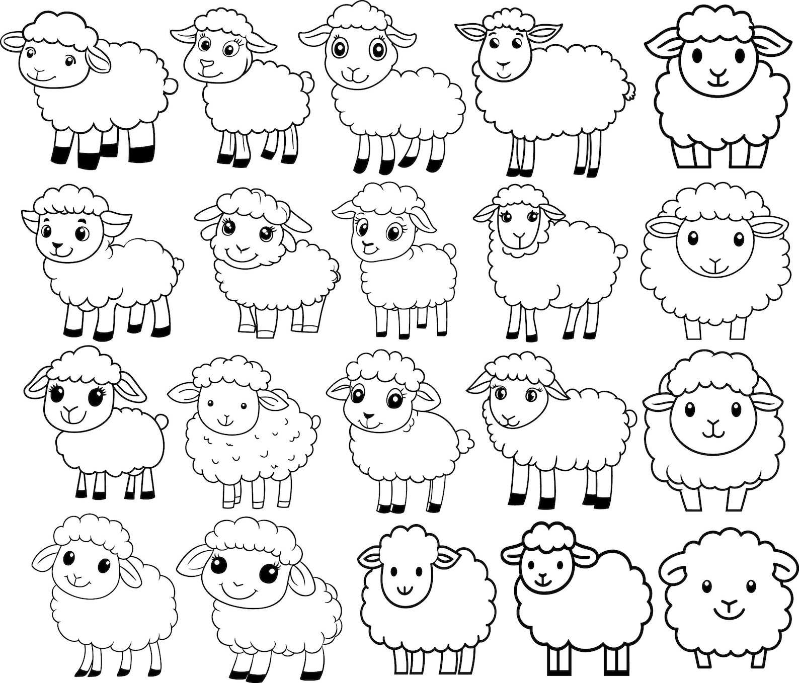 Cartoon Sheep Svg, Cute Sheep Svg, Sheep Clipart, Sheep Cut Files for ...