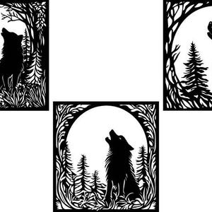 Wolf Scene Svg, Howling Wolf Svg, Wolf Clipart, Wolf Cut Files for ...