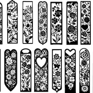 Bookmark Svg Bundle, Floral Bookmark Svg, Bookmark Clipart, Bookmark ...