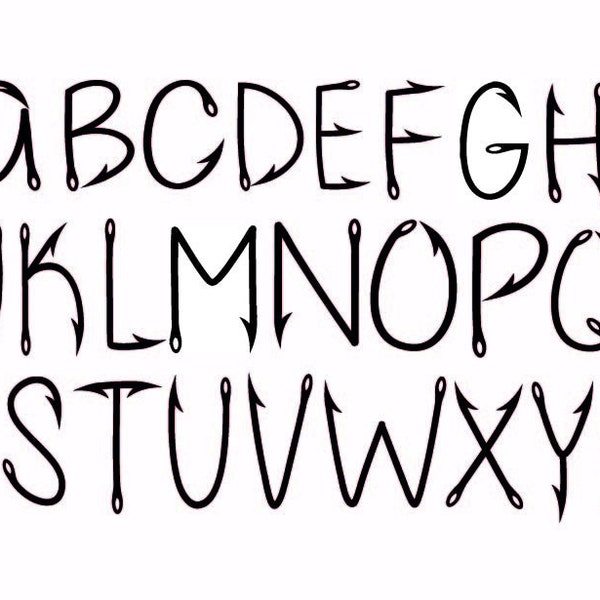 Fishing Font Clipart - Etsy