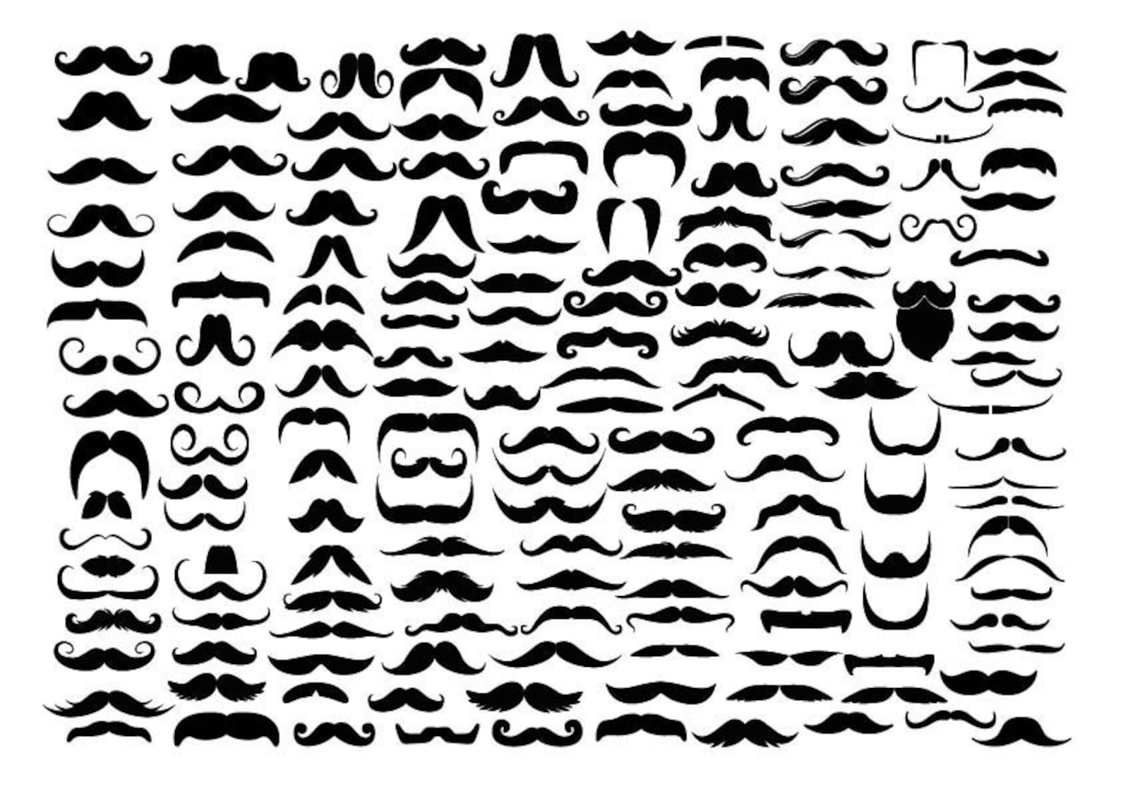 MUSTACHE SVG , Mustache Bundle Svg , Mustache Clipart , Beard Svg ...