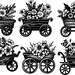 Floral Cart Svg, Flowers Clipart, Flowers Cut Files for Cricut ...