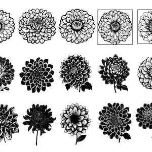 Dahlia Flower Svg, Dahlia Bundle Svg, Dahlia Clipart, Dahlia Cut Files ...