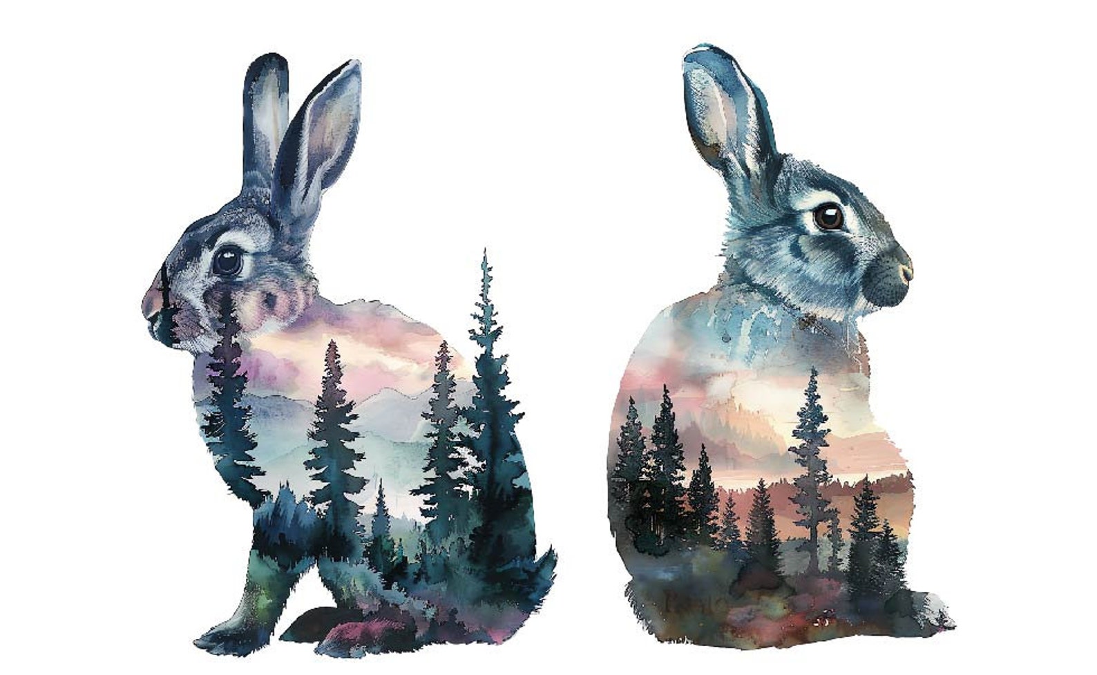 Watercolor Rabbit Clipart, Watercolor Rabbit Png, Bunny Clipart ...