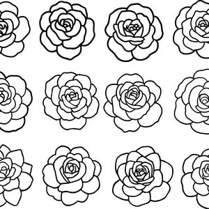 Rose Bundle Svg, Simple Rose Svg, Rose Clipart, Rose Cut Files for ...