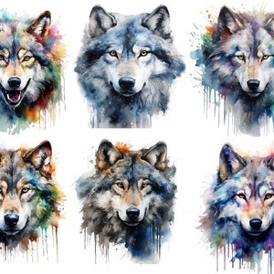 Graffiti Wolf Clipart, Watercolor Wolf Clipart, Wolf Clipart Png ...
