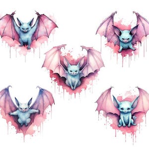 Halloween Bat Clipart, Watercolor Bats, Watercolor Bats Clipart ...