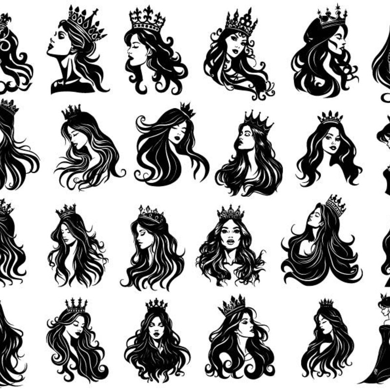 Queen Face Svg - Etsy