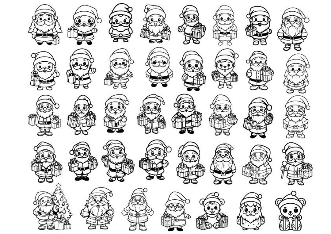 Cute Santa Claus Clipart, Santa SVG, Christmas Svg, Cartoon Santa Claus ...