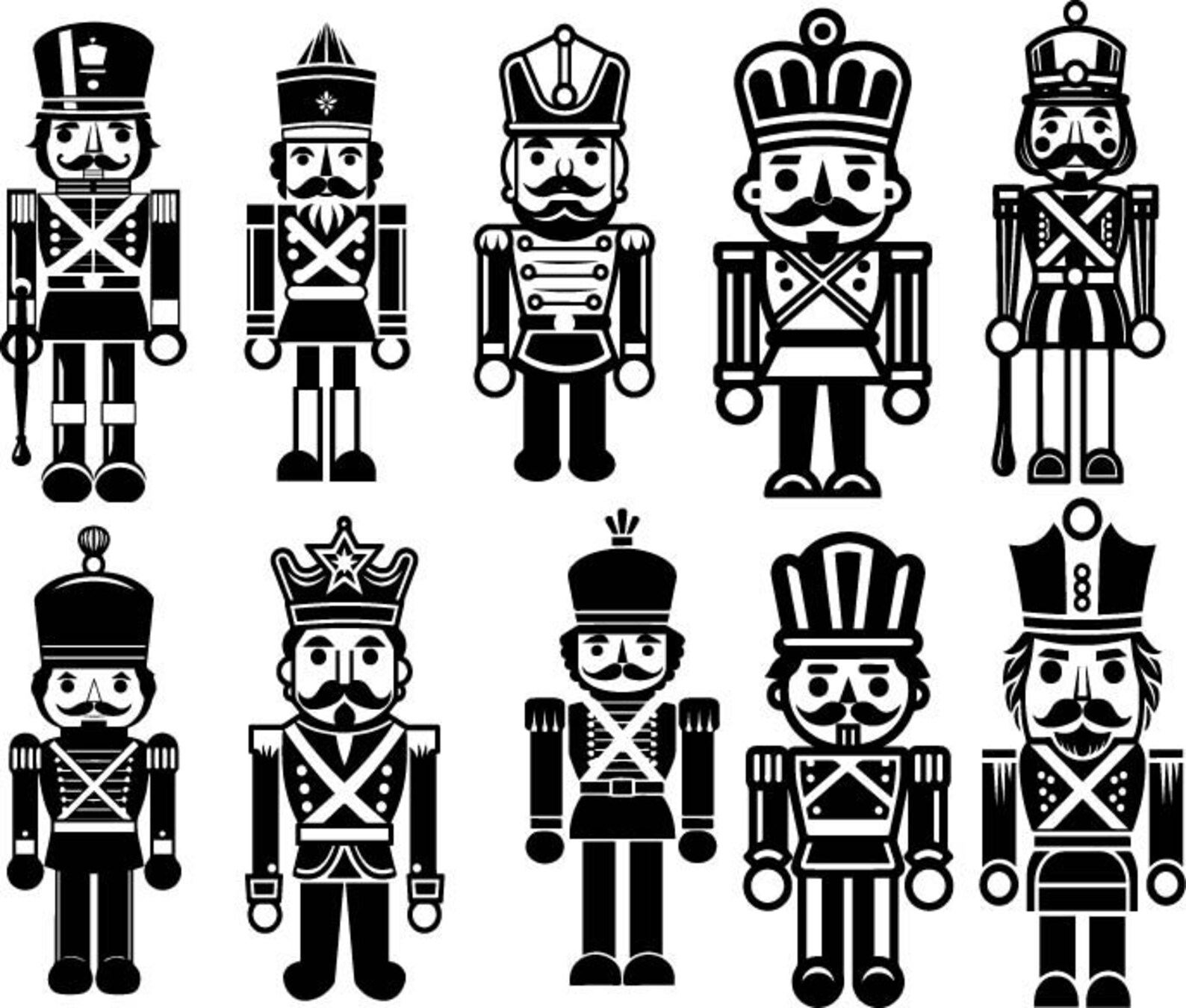 NUTCRACKER SVG, Nutcracker Bundle Svg, Christmas Nutcrackers Silhouette ...