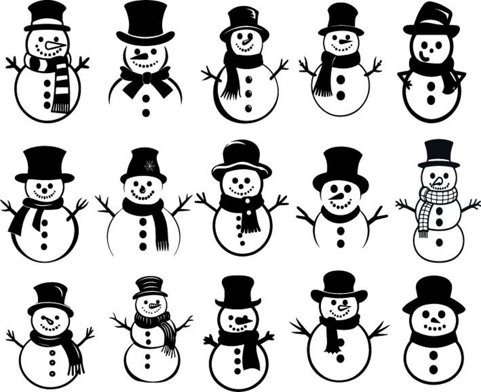 Snowman SVG Bundle, Snowman Svg, Christmas Svg, Snowman Clipart ...